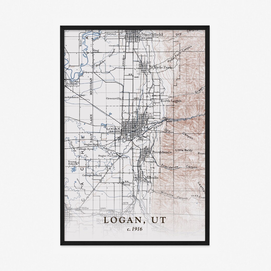 Logan Map 1916 Vintage Reproduction Giclée Poster Print Gift - Etsy