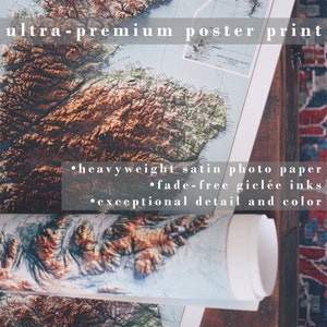 Portland, Oregon Map Satellite Elevation Map Map Art Topographic ...