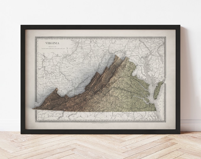 Virginia - Topography (day) - Etsy