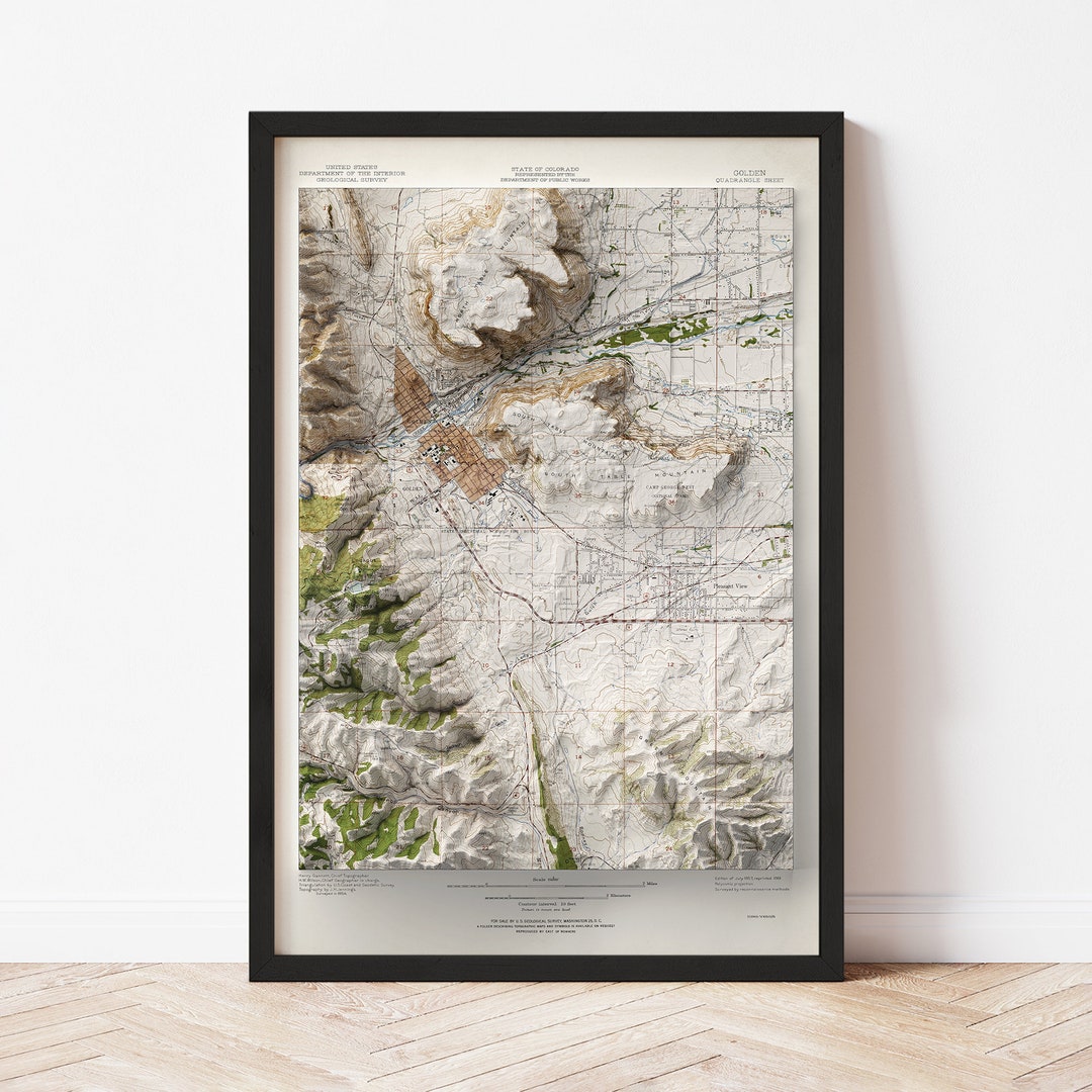 Golden Map 1957 Vintage Reproduction Giclée Poster Print - Etsy