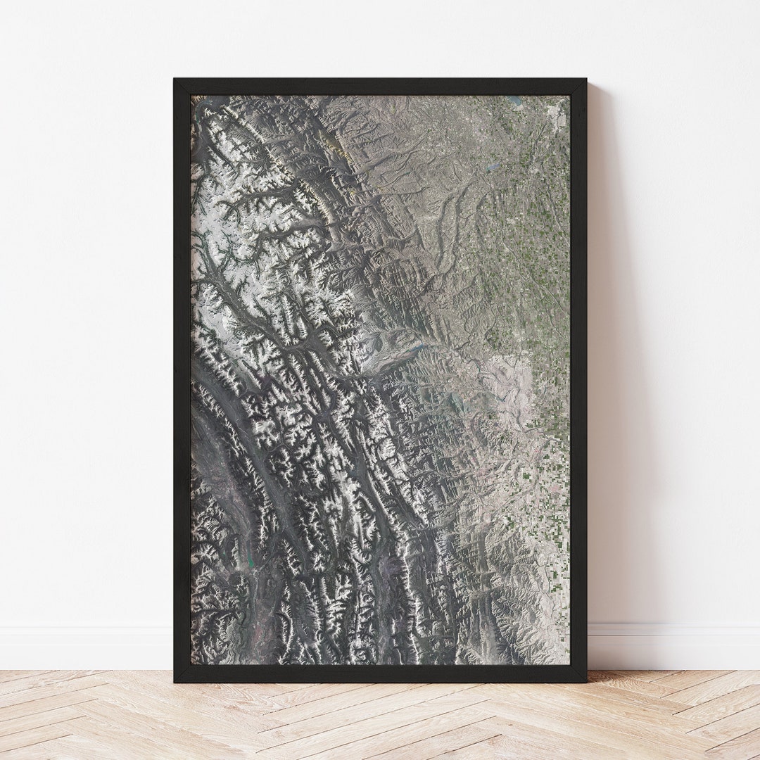 Calgary Map - Satellite - Elevation Map - Map Art - Topographic ...