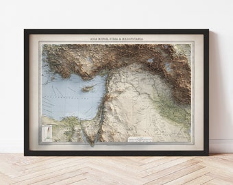 Middle East Map Wall Poster - Etsy
