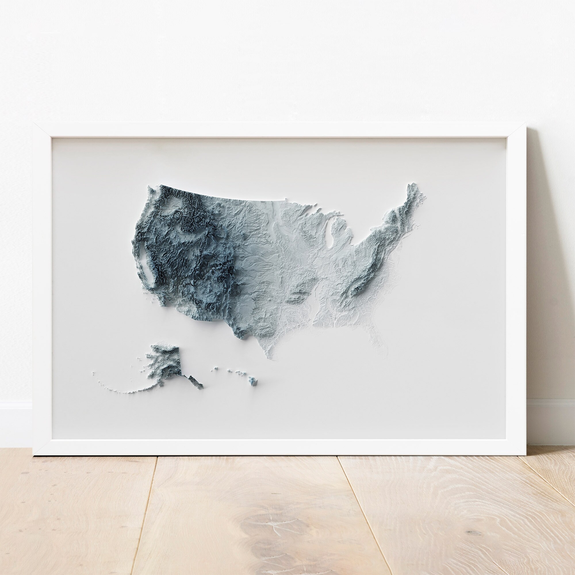 Home Décor Illinois Map Minimalist Elevation Map 2D Print on Fine Art ...