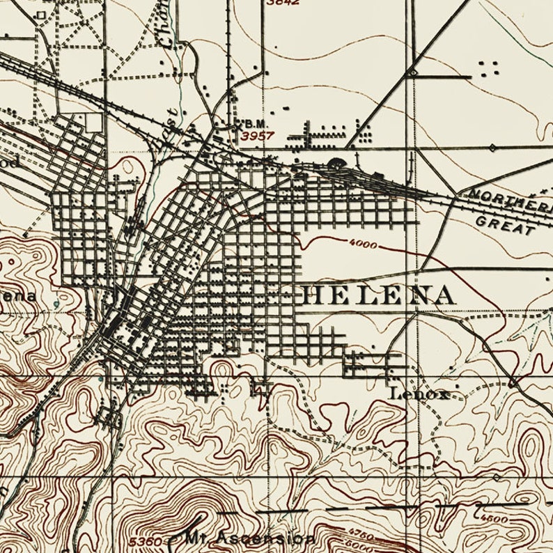 Helena Map Historic Topographic Map 1899 Historic Map - Etsy