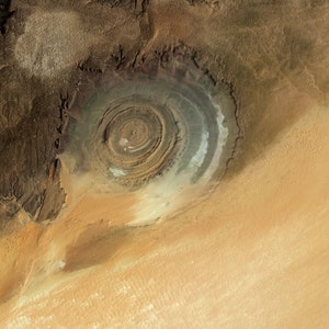 Richat Structure Topographic Map Poster | Styled Satellite Imagery ...