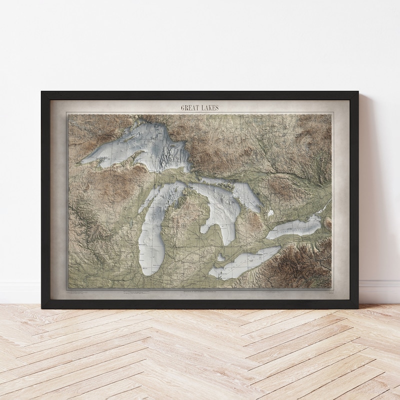 Great Lakes Map - Etsy