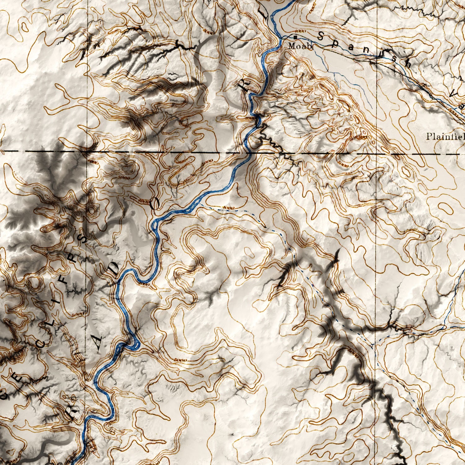 Moab Utah Map 2D Giclée Print on Fine Art Matte Paper | Etsy
