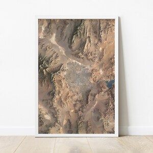 Las Vegas Map Satellite Elevation Map Map Art Topographic Terrain ...