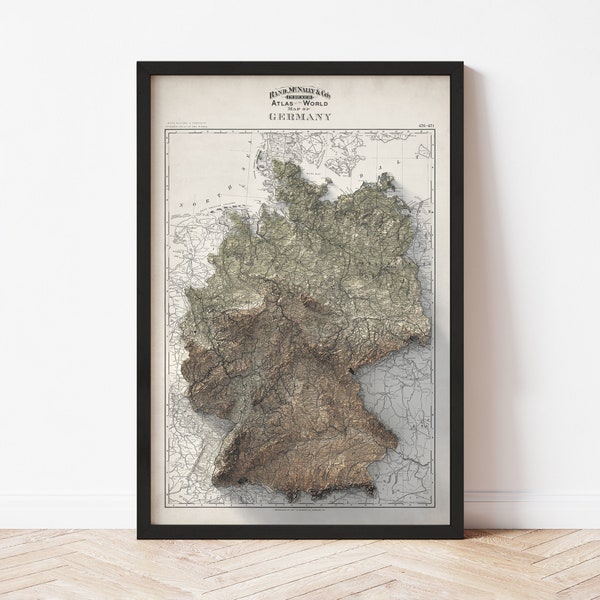 Vintage Germany Map - Etsy