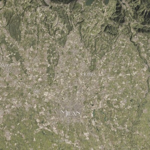 Milan Topographic Map Poster | Atlas Style Original Design | Giclee ...