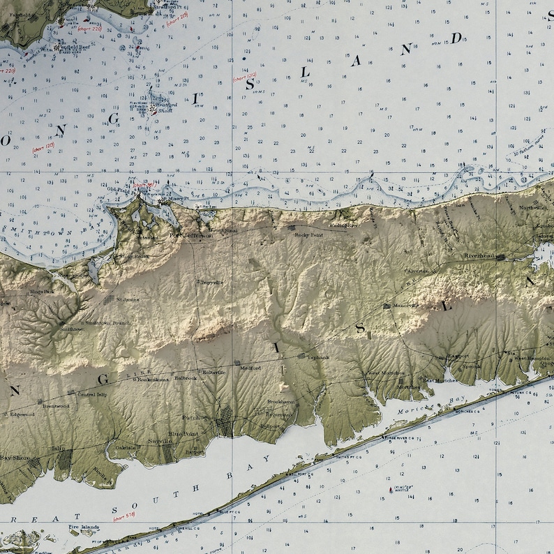 Long Island Topographic Map: 1931 Vintage Style Giclée Print - Etsy