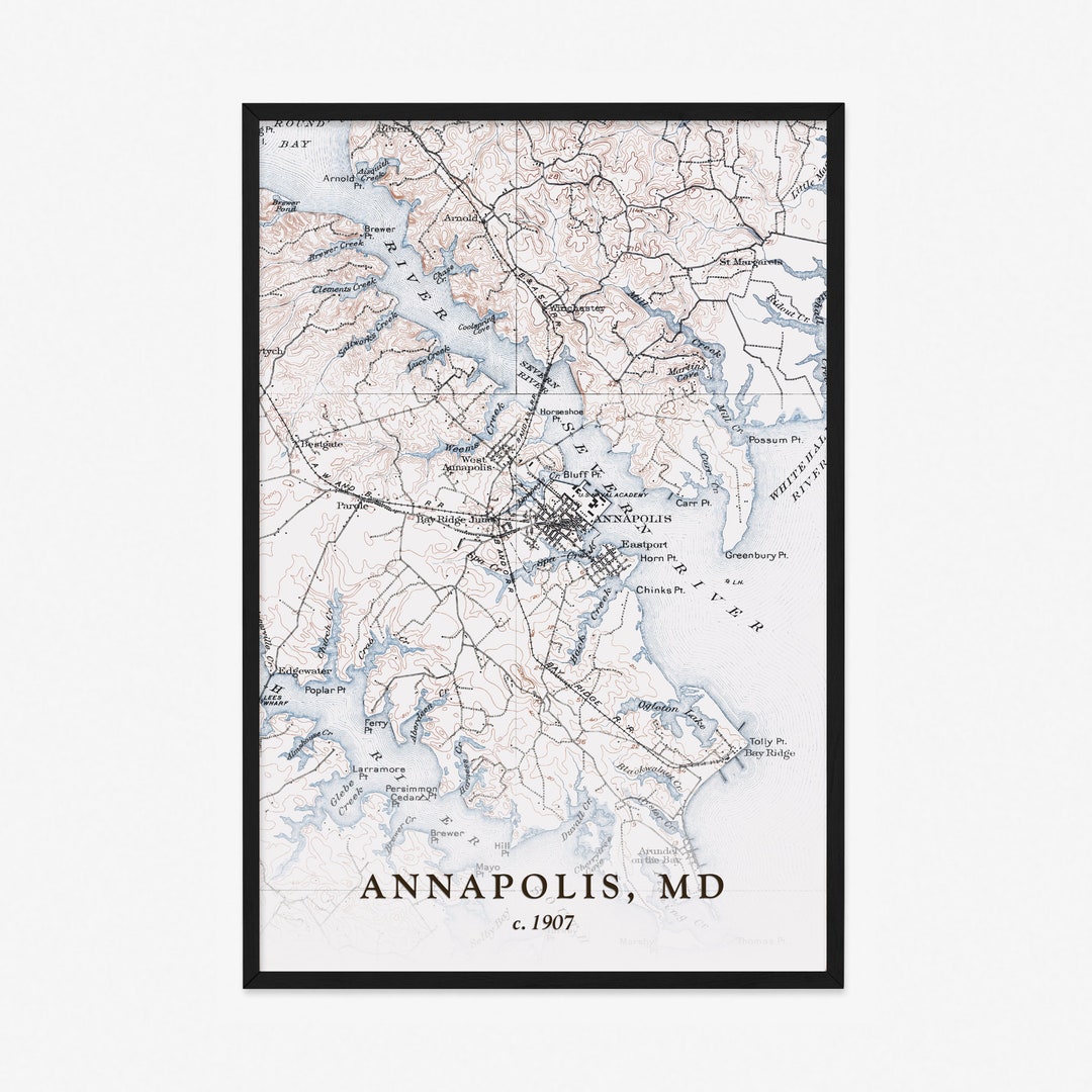Annapolis Map 1907 Vintage Reproduction Giclée Poster Print - Etsy