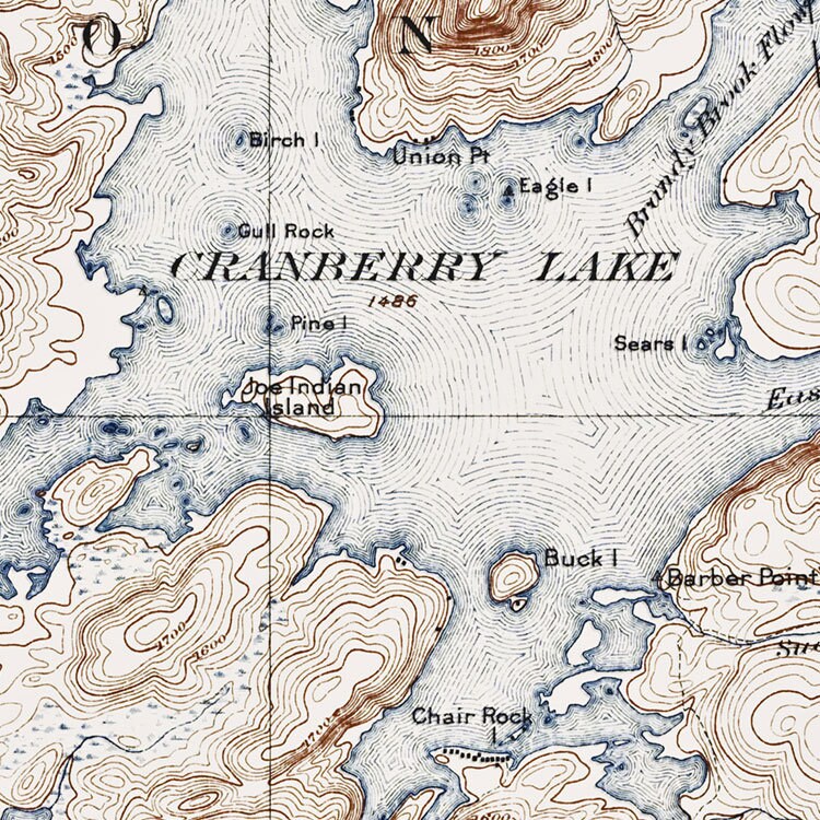 Cranberry Lake Map Historical Topographic Map 1921 - Etsy