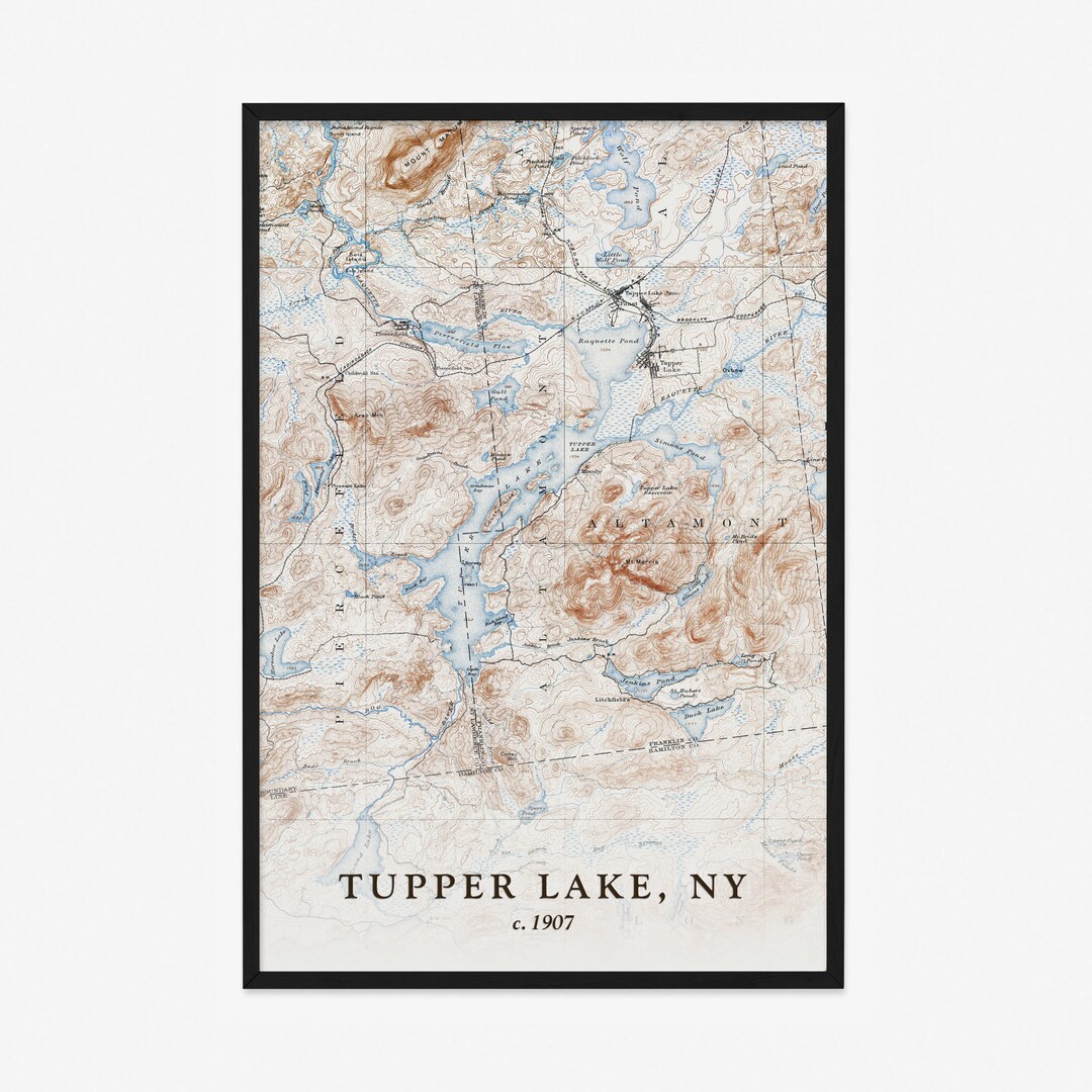 Tupper Lake Map 1907 Vintage Reproduction Giclée Poster - Etsy UK