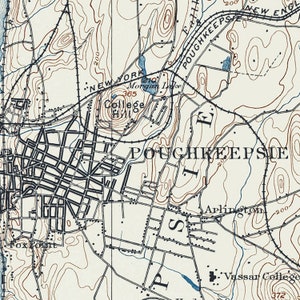 Poughkeepsie Map 1893 Vintage Reproduction Giclée Poster - Etsy