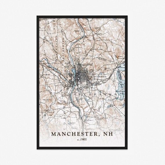 Manchester Map Historic Topographic Map 1905 Historic | Etsy