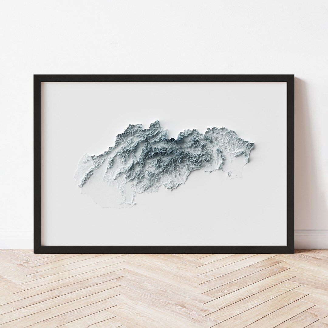 Slovakia Topographic Map Poster | Minimalist Original Design | Giclee ...