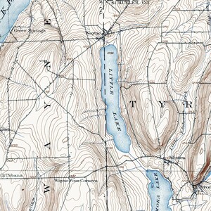Waneta Lake Map 1903 Vintage Reproduction Giclée Poster - Etsy