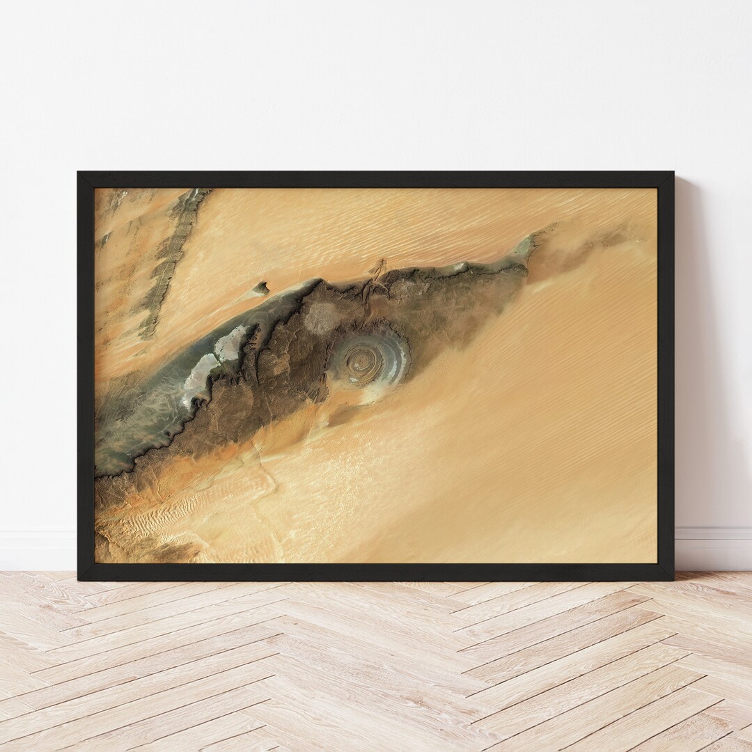 Richat Structure Topographic Map Poster | Styled Satellite Imagery ...