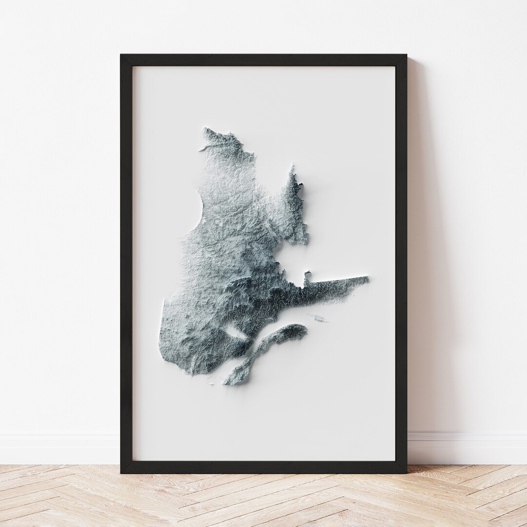 Quebec Topographic Map Poster | Minimalist Original Design | Giclee ...