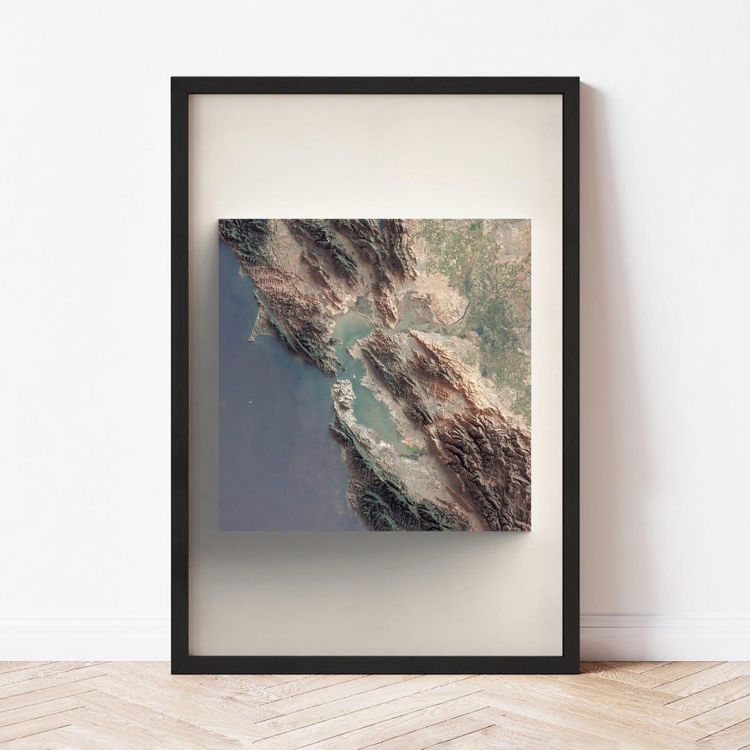 Bay Area Topographic Map Print satellite Collection East of Nowhere ...