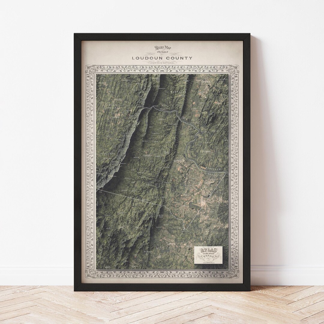 Loudoun County Topographic Map Poster | Atlas Style Original Design ...