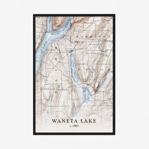 Waneta Lake Map 1903 Vintage Reproduction Giclée Poster - Etsy