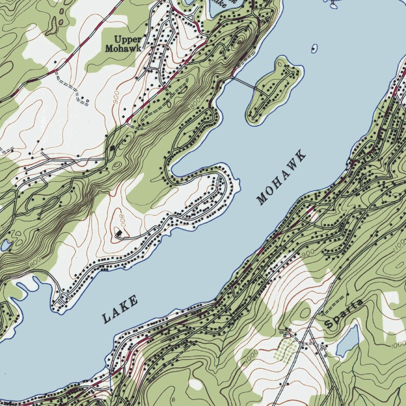 Lake Mohawk Map Historical Topographic Map 1954 Historic Etsy