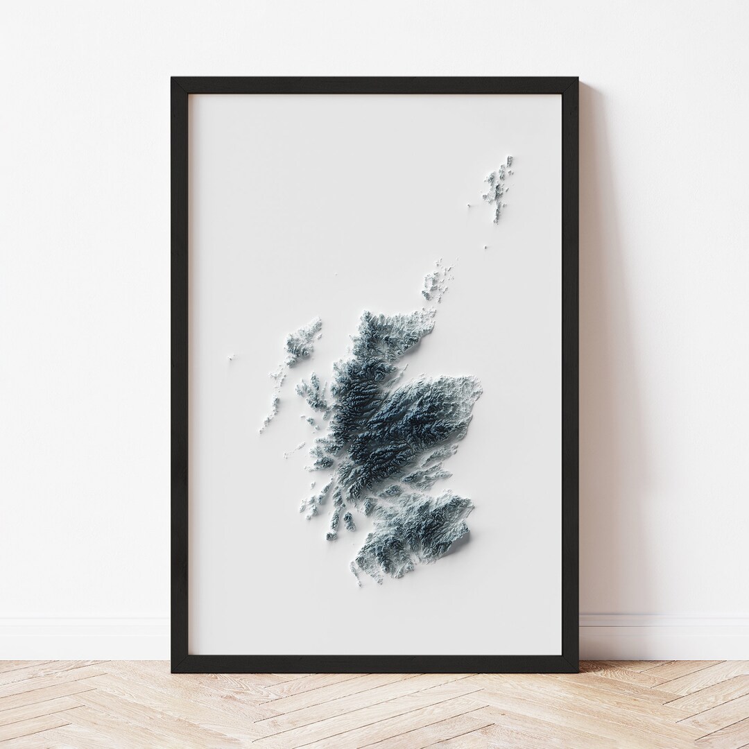Scotland Topographic Map: Minimalist Style Giclée Print - Etsy