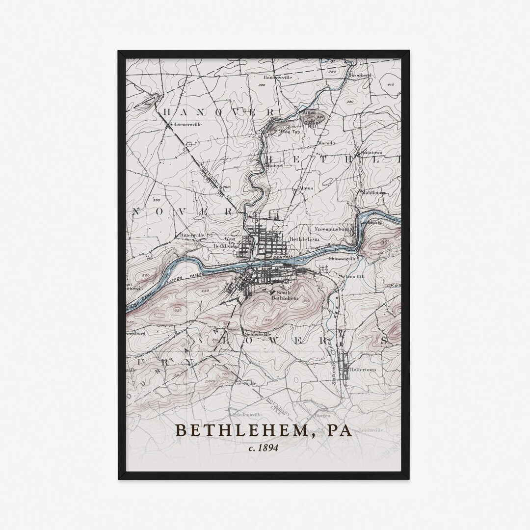 Bethlehem Map 1894 Vintage Reproduction Giclée Poster Print Gift - Etsy