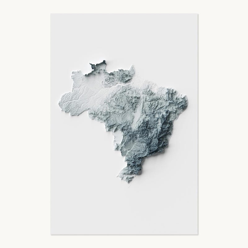 Framed Brasil Map - Etsy