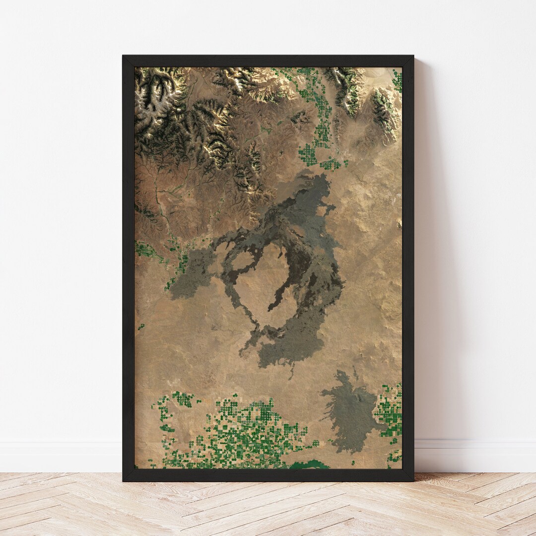 Craters of the Moon Topographic Map: Satellite Style Giclée Print - Etsy