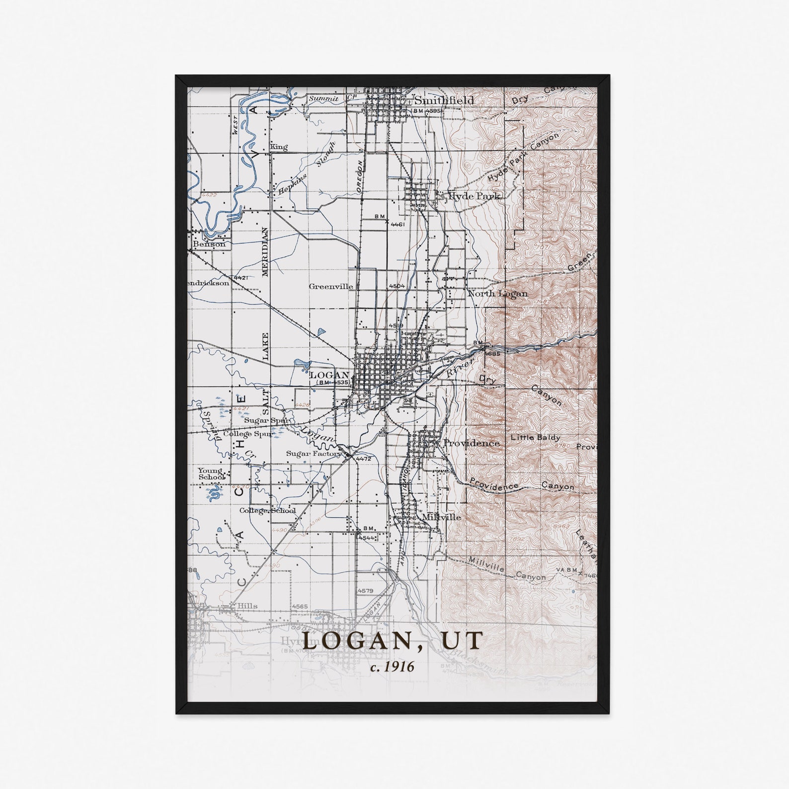 Logan Map Historic Topographic Map 1916 Historic Map - Etsy