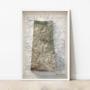 Saskatchewan Map Wall Art Print Vintage Topographic Map Print 1906 East ...