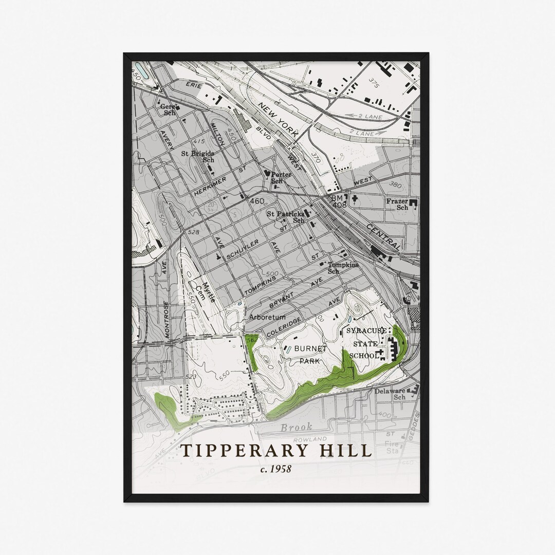 Tipperary Hill Map 1958 Vintage Reproduction Giclée Poster Print - Etsy
