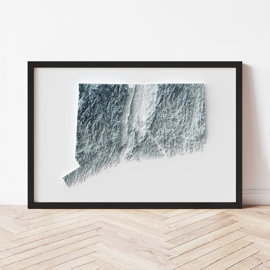 Connecticut Topographic Map Poster | Minimalist Original Design ...