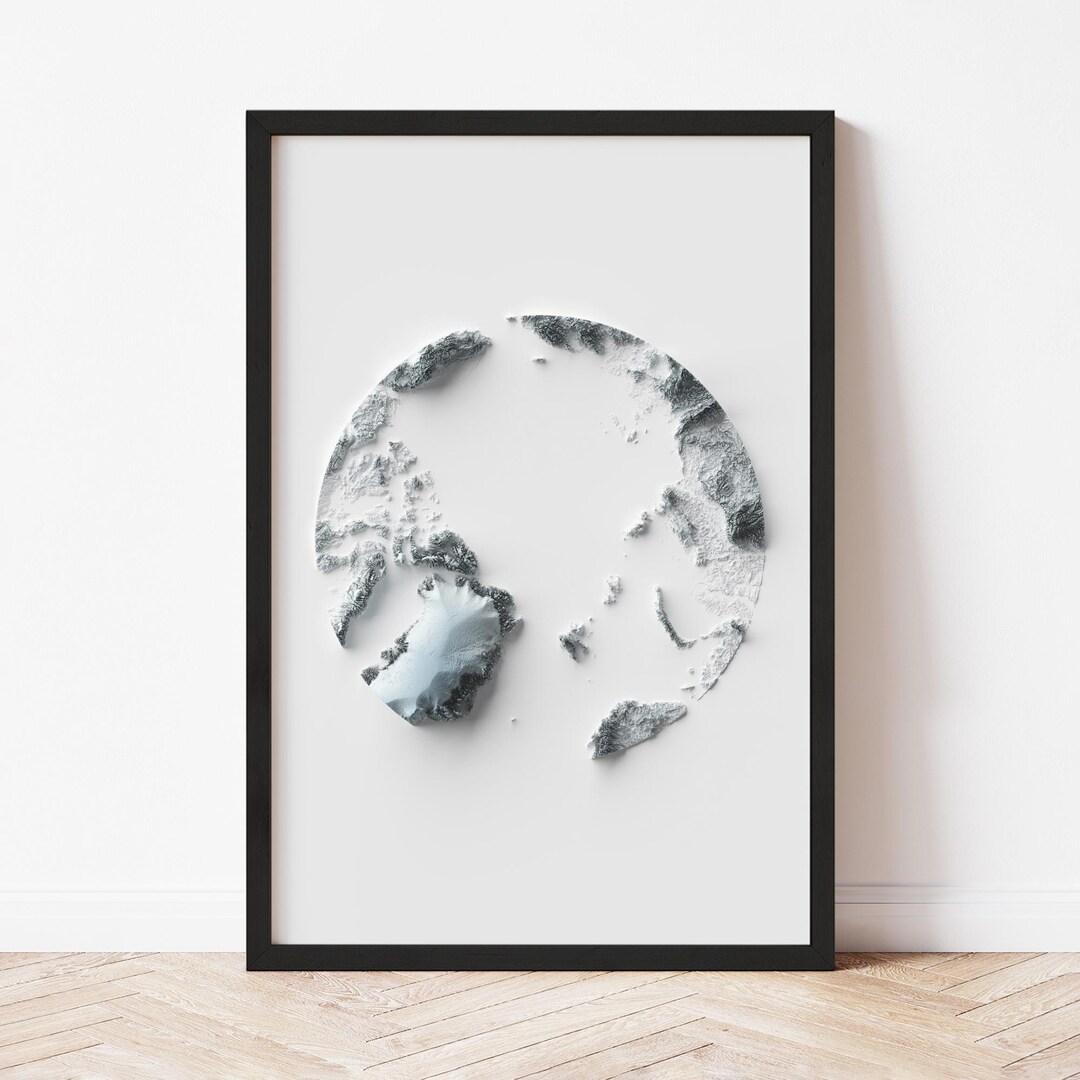 Arctic Circle Topographic Map Poster | Minimalist Original Design ...