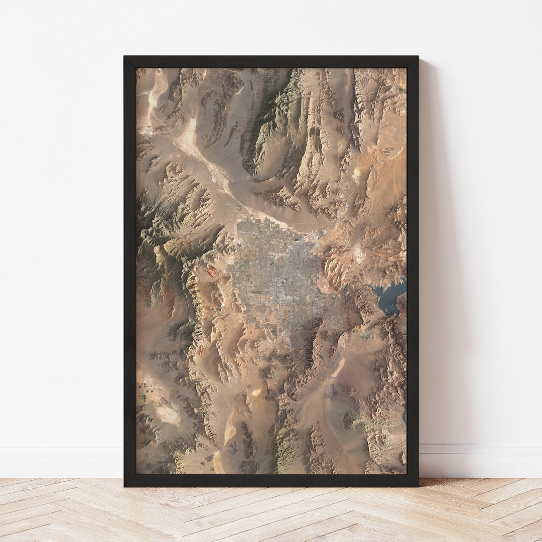 Las Vegas Map Satellite Elevation Map Map Art Topographic Terrain ...
