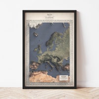 Europe Map - Etsy