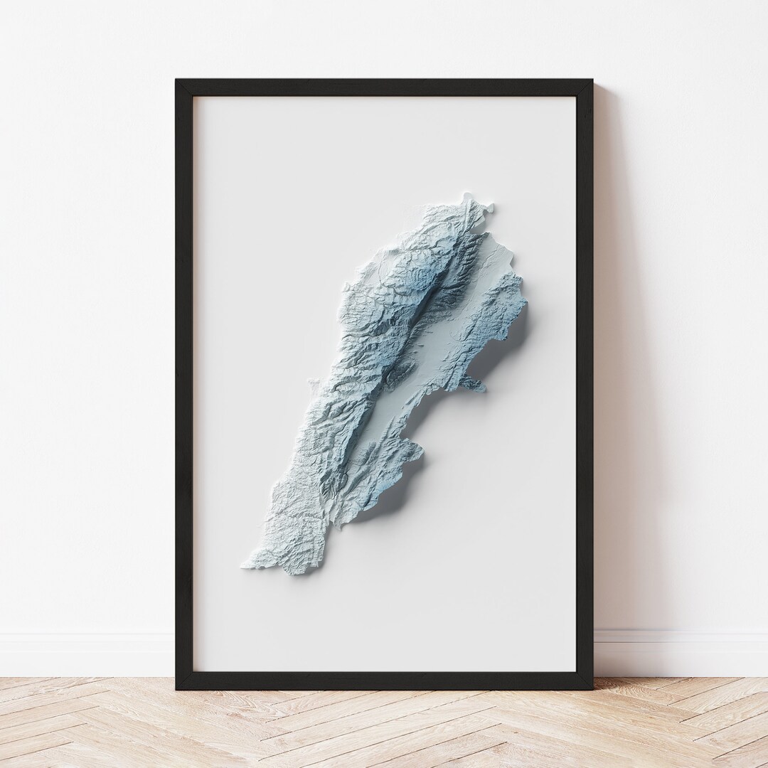 Lebanon Topographic Map Poster | Minimalist Original Design | Giclee ...