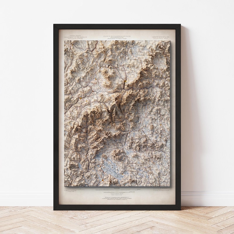 Mountains on Map of Washington - Etsy