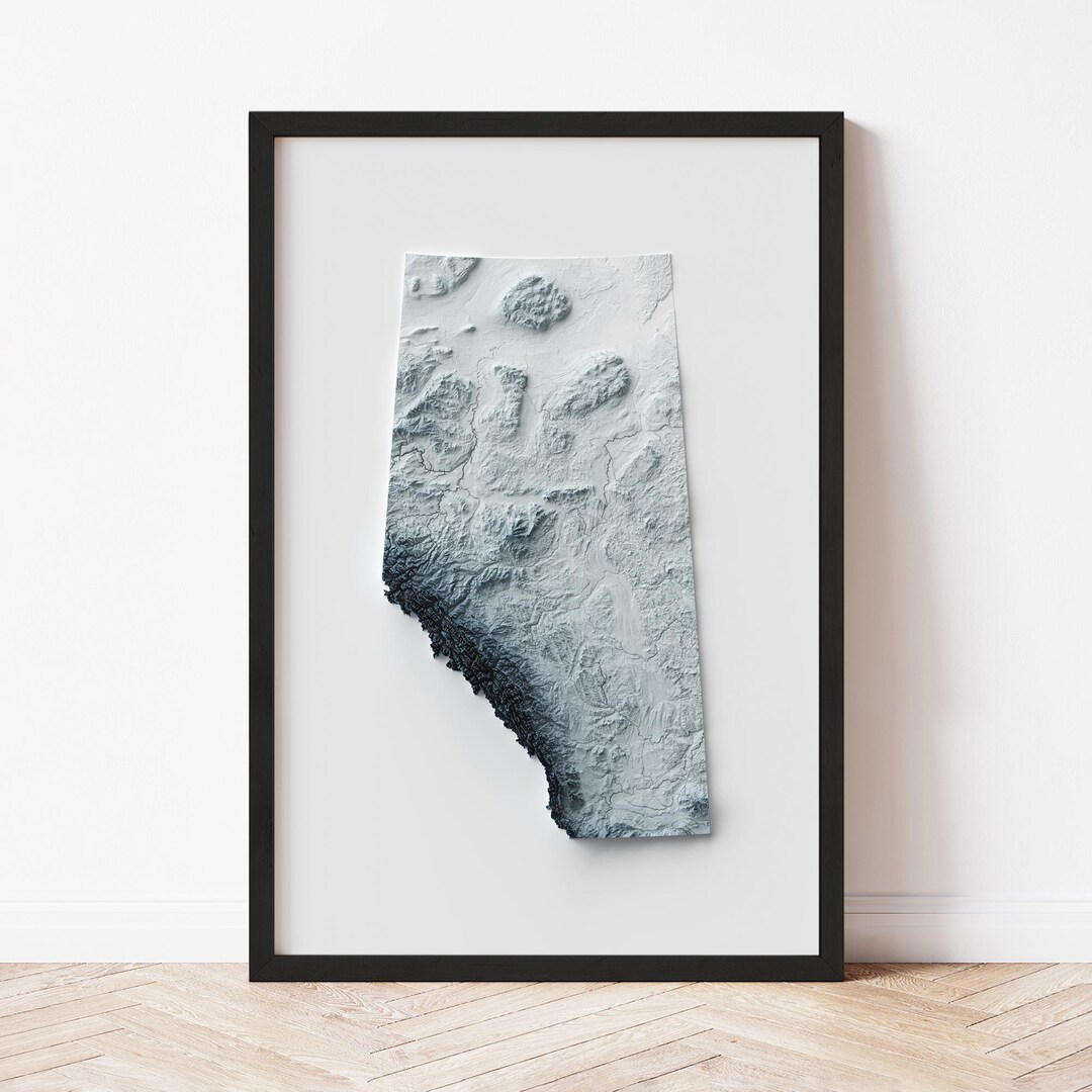 Alberta Topographic Map Poster | Minimalist Original Design | Giclee ...