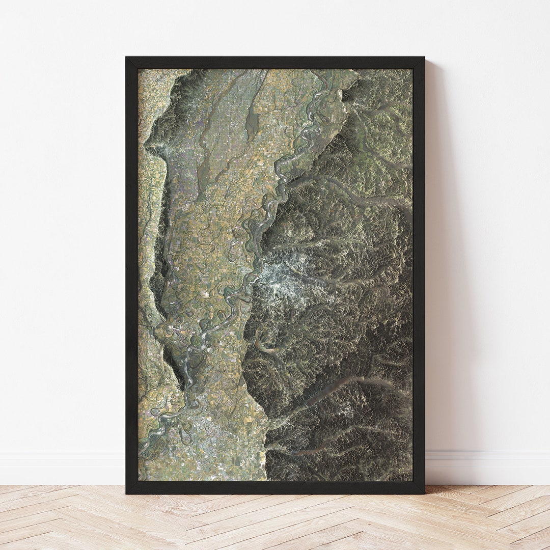 Memphis Topographic Map Poster | Styled Satellite Imagery | Giclee Wall ...