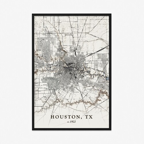 Houston Illustrated City Map Texas Map Texas Wall Art Print - Etsy