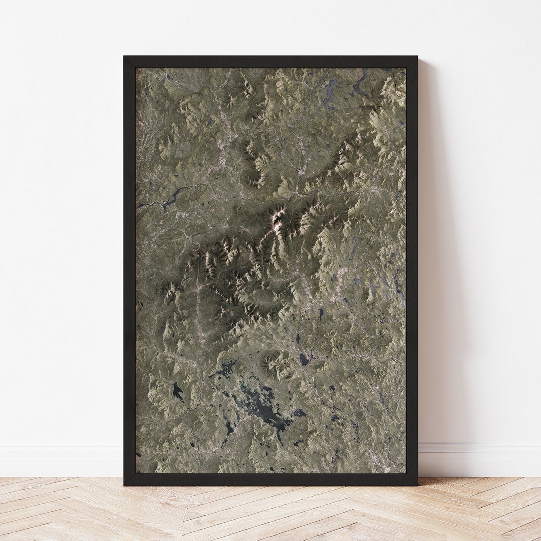 White Mountains Topographic Map Poster | Styled Satellite Imagery ...
