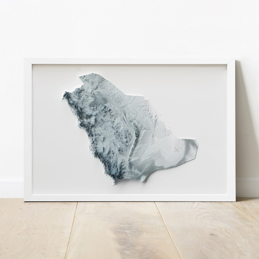 Saudi Arabia Topographic Map Poster | Minimalist Original Design ...