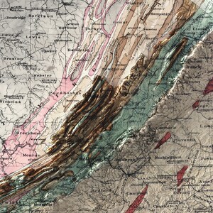 Virginia Map Wall Art Print Vintage Topographic Map Print 1874 East of ...