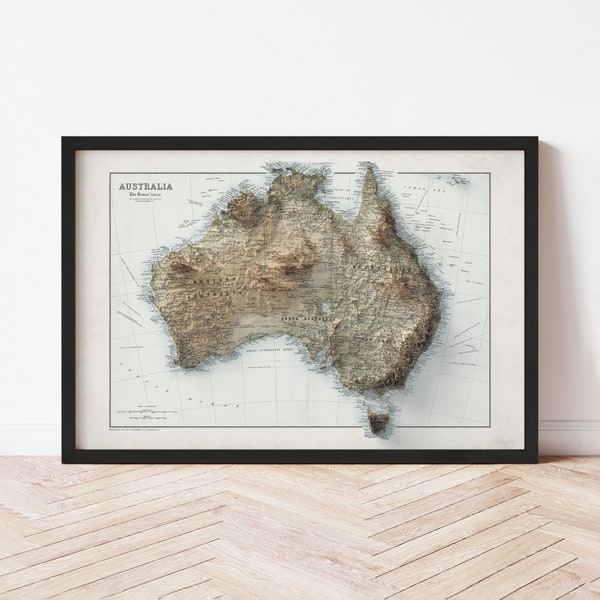 Australia Map Wall Art - Etsy