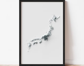 Japan 2d Map Art - Etsy
