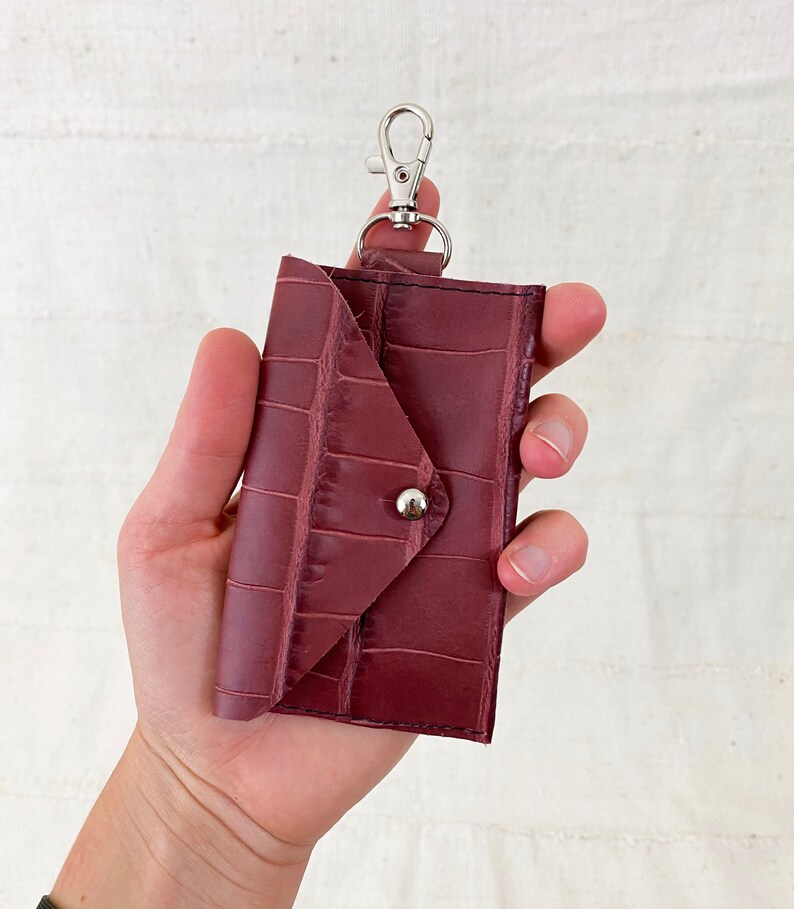 Handmade Leather Keychain Wallet Boho Card Holder Natural Small Wallet ...